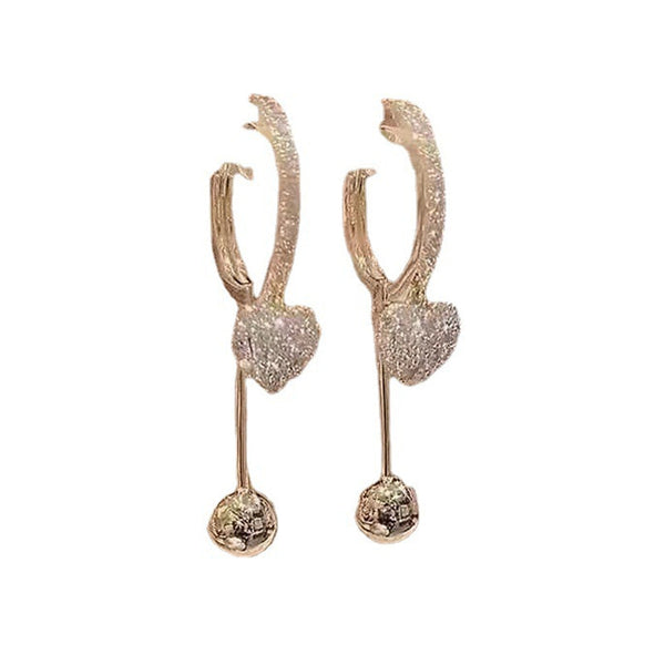 Sparkling Heart Dangle Earrings for Women – hulezt